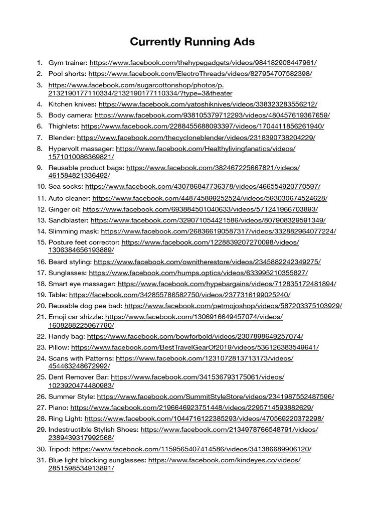 (C) Currently Running Ads | PDF | Home & Garden