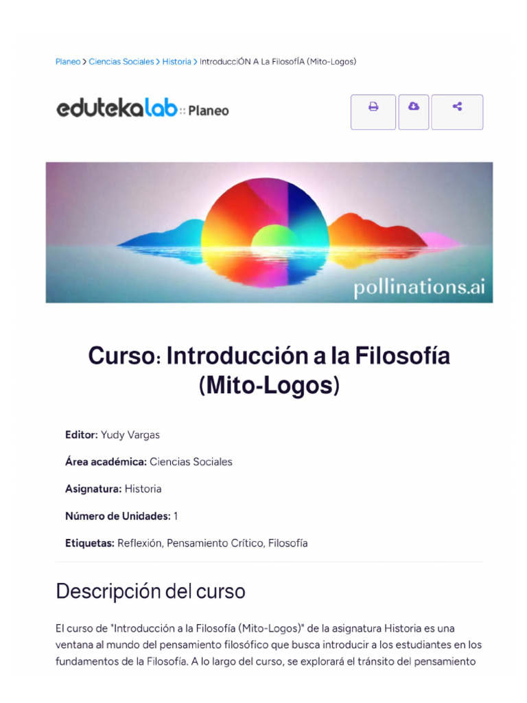 IntroducciÓN A La FilosofÍA (Mito-Logos) | PDF