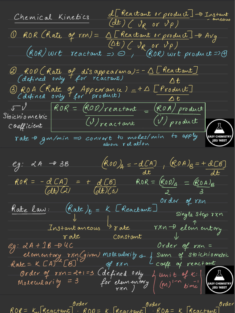 Chemical Kinetics FLASHCARD EXPRESS NOTES | PDF | Process Engineering ...