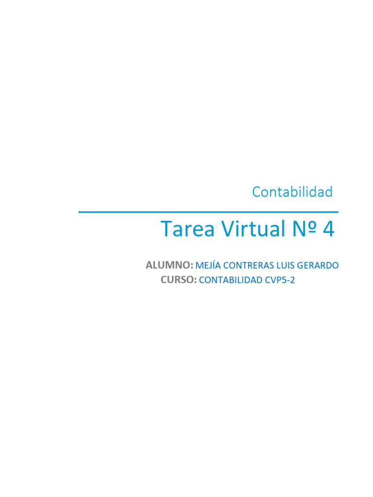 Tarea Virtual 4 - Contabilidad General | PDF | Contabilidad | Business