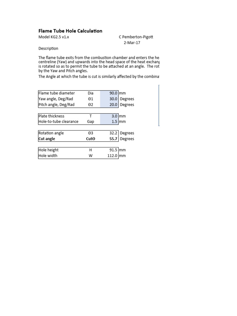 Flame Tube Hole Design Calculations | PDF
