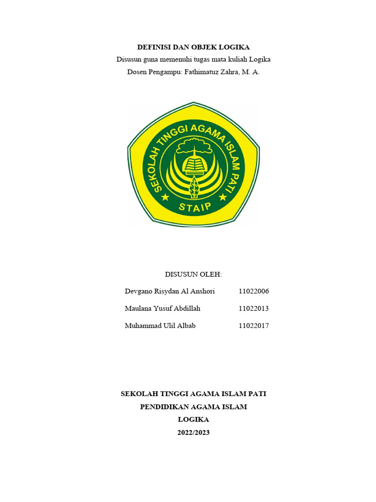 Definisi dan Objek Logika Filsafat | PDF