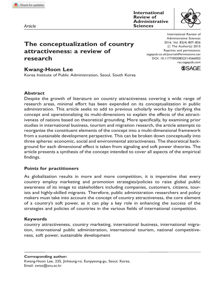 Conceptualizing Country Attractiveness | PDF | Human Migration | Soft Power