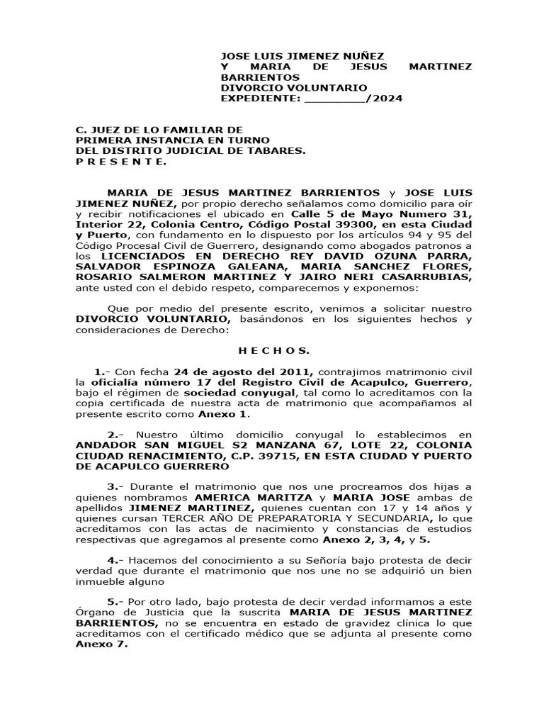 Divorcio Hno JOSE LUIS | PDF | Divorcio