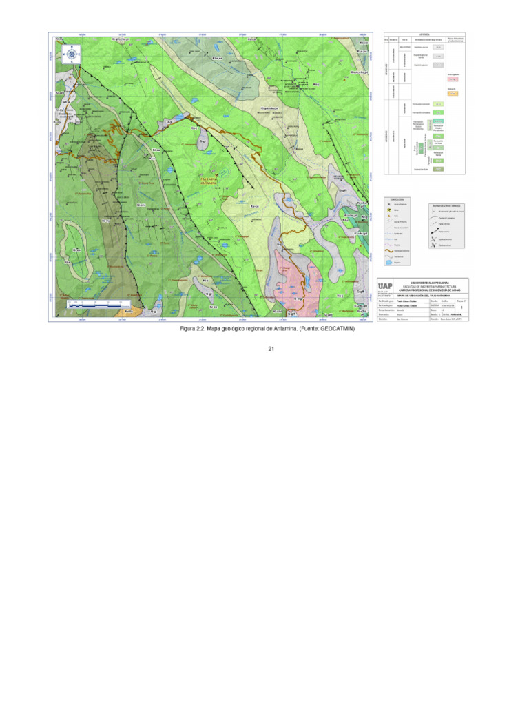 Mapa Regional Geologia Antamina | PDF