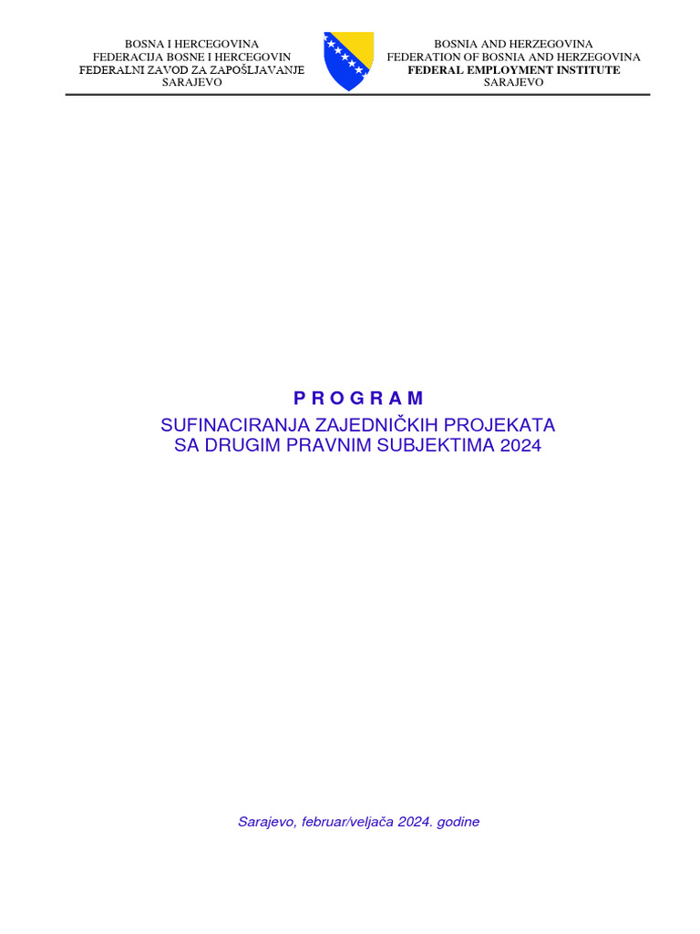 Program Zajednički Projekti 2024 | PDF
