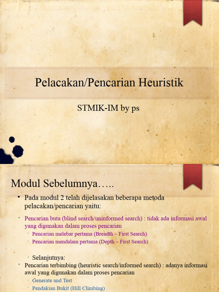 Modul 3 - Pelacakan Atau Pencarian Heuristik | PDF