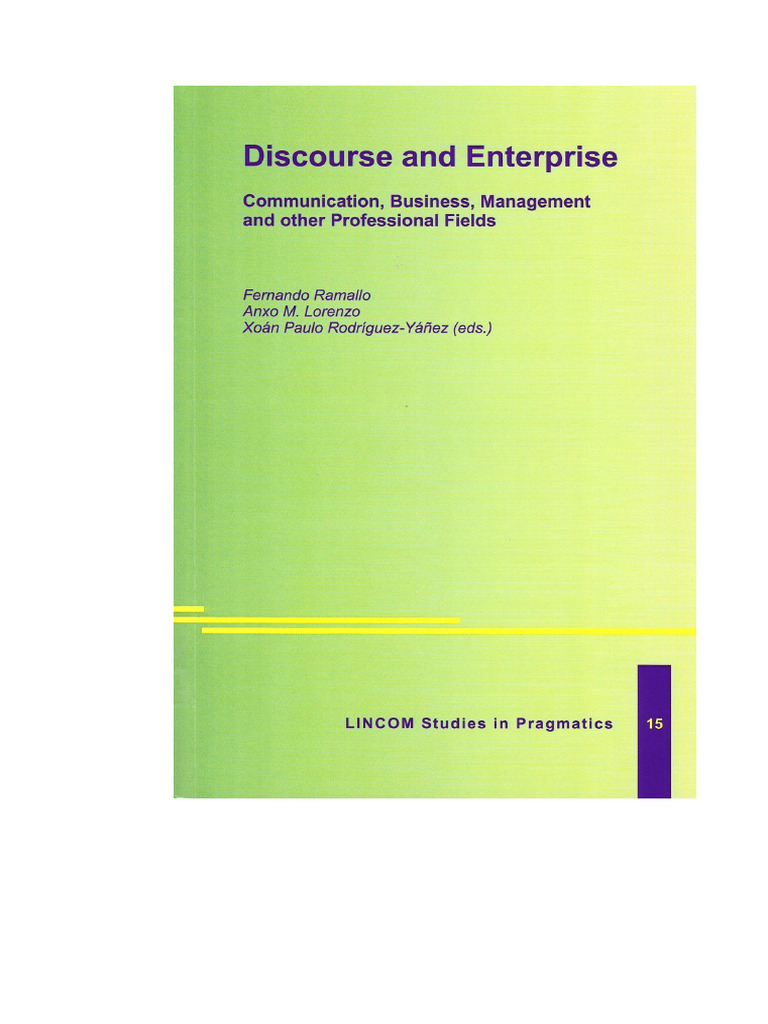 Discourse and Enterprise | PDF
