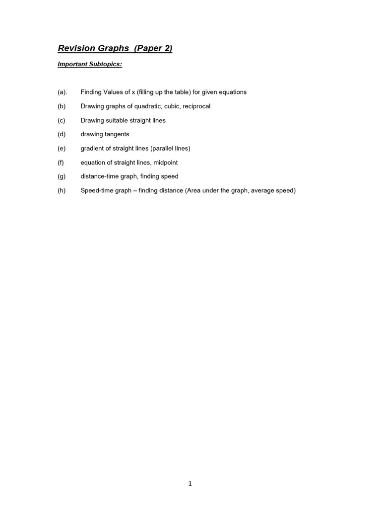 Graphs-P2-0580-Maths (2 Files Merged) | PDF