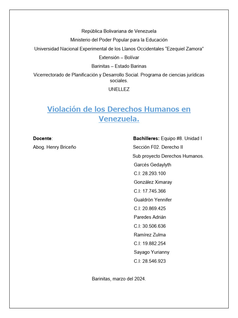 Violación de Los Derechos Humanos | PDF | Derechos humanos | Violación