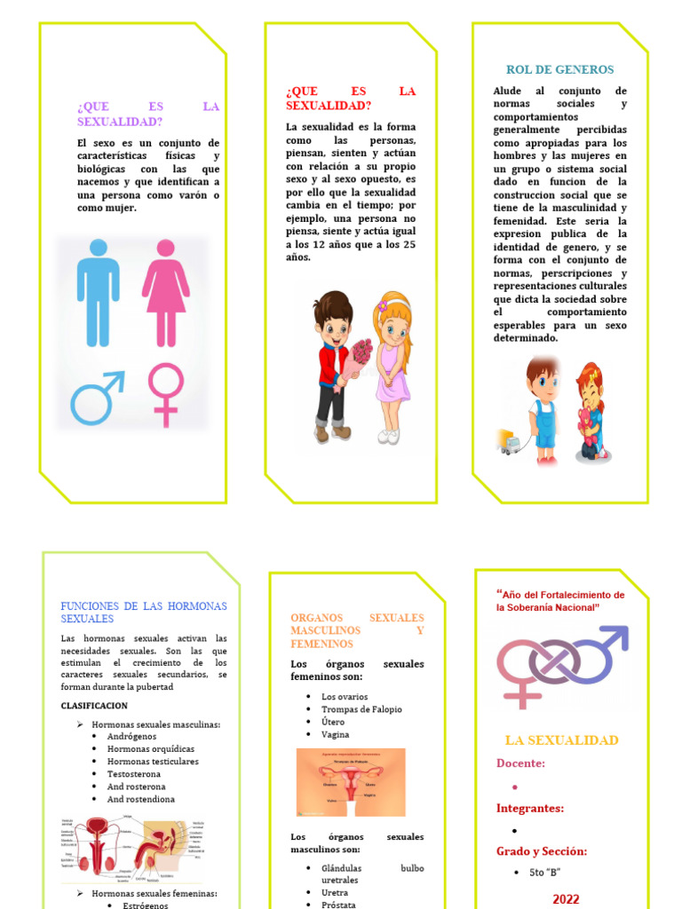 Triptico Sexualidad | PDF | La sexualidad humana | Sistema reproductivo