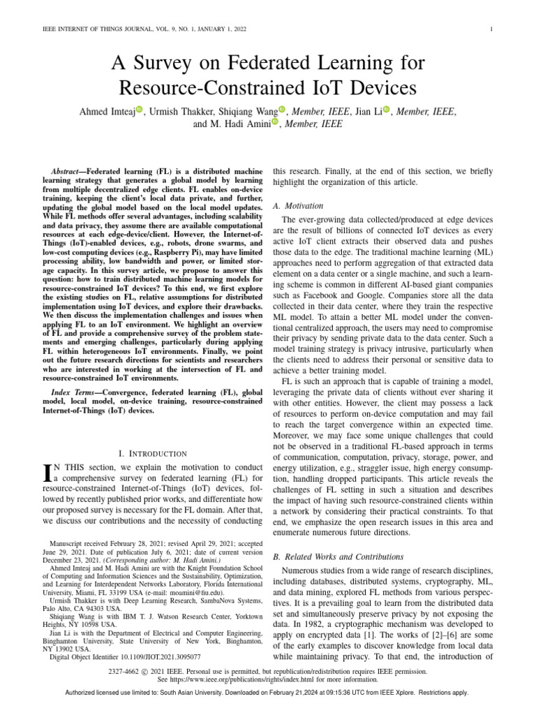 A_Survey_on_Federated_Learning_for_Resource-Constrained_IoT_Devices | PDF | Internet Of Things ...