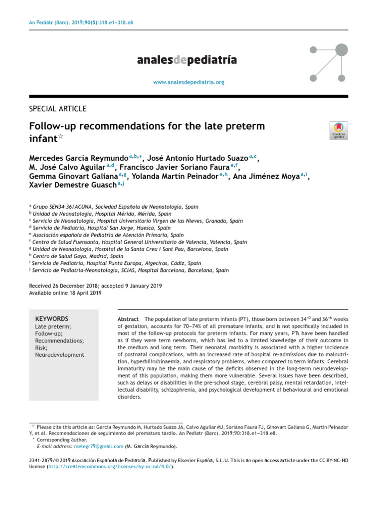 Follow-Up Recommendations For The Late Preterm Inf | PDF | Preterm ...