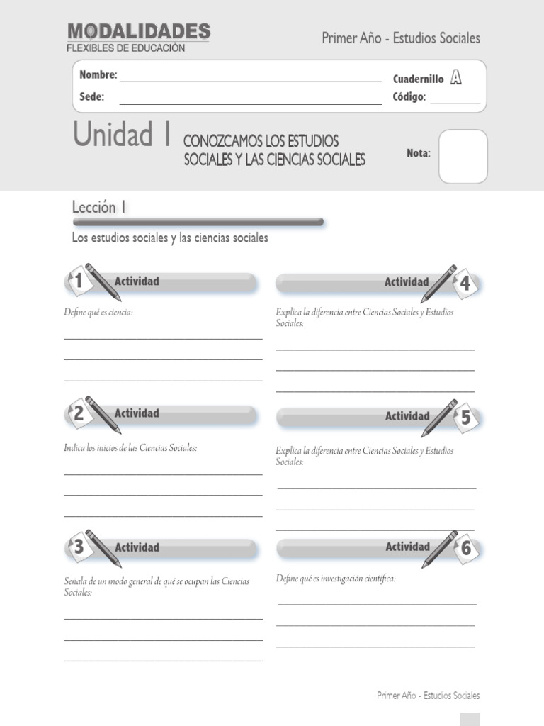 Estudios Sociales: Guía de Primer Año | PDF | Ciencias sociales ...