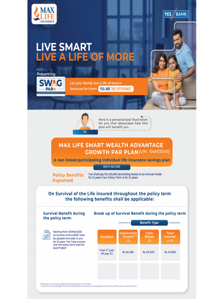 Max life return plan | PDF | Insurance | Life Insurance