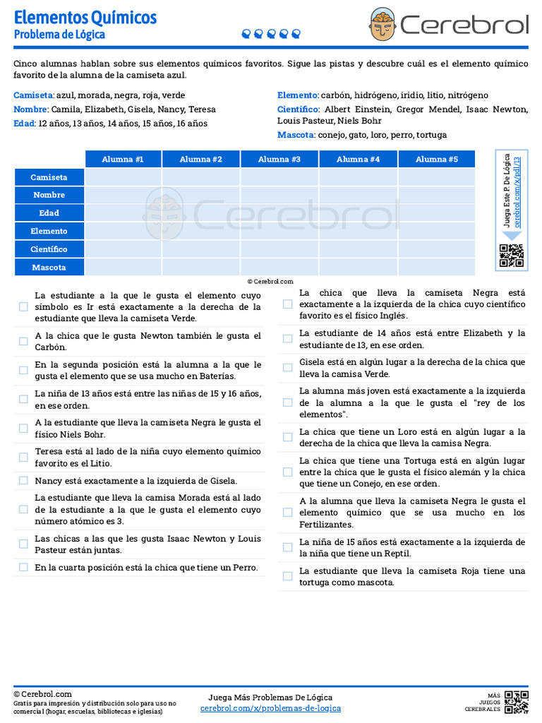 Elementos Químicos Favoritos en Lógica | PDF | Átomos | Química