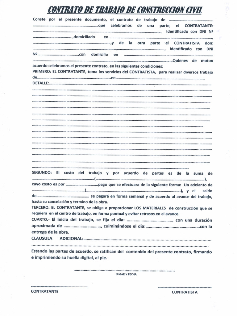 Contrato de Construccion Civil | PDF