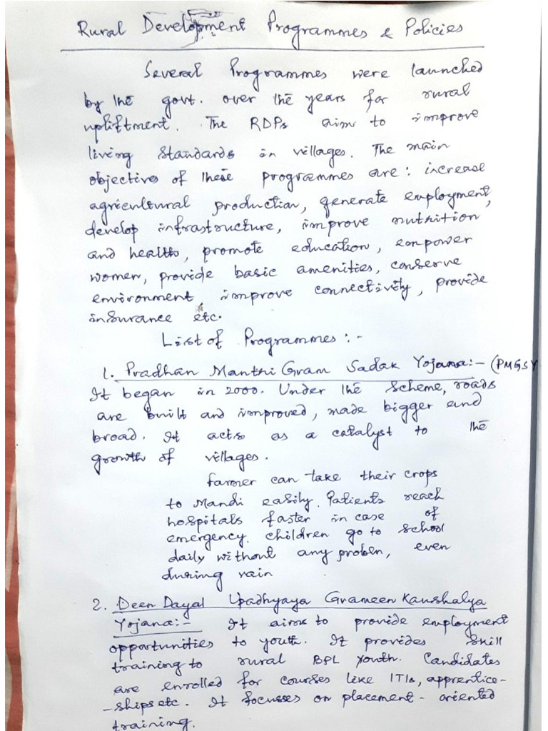 Rural Development Programs and Policies | PDF