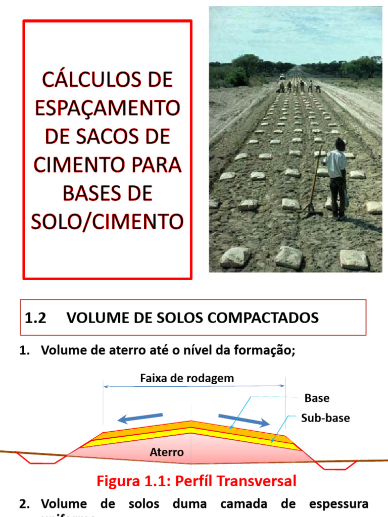 10 - Espaçamento de Sacos de Cimento Para Bases de Solo-cimento | PDF ...