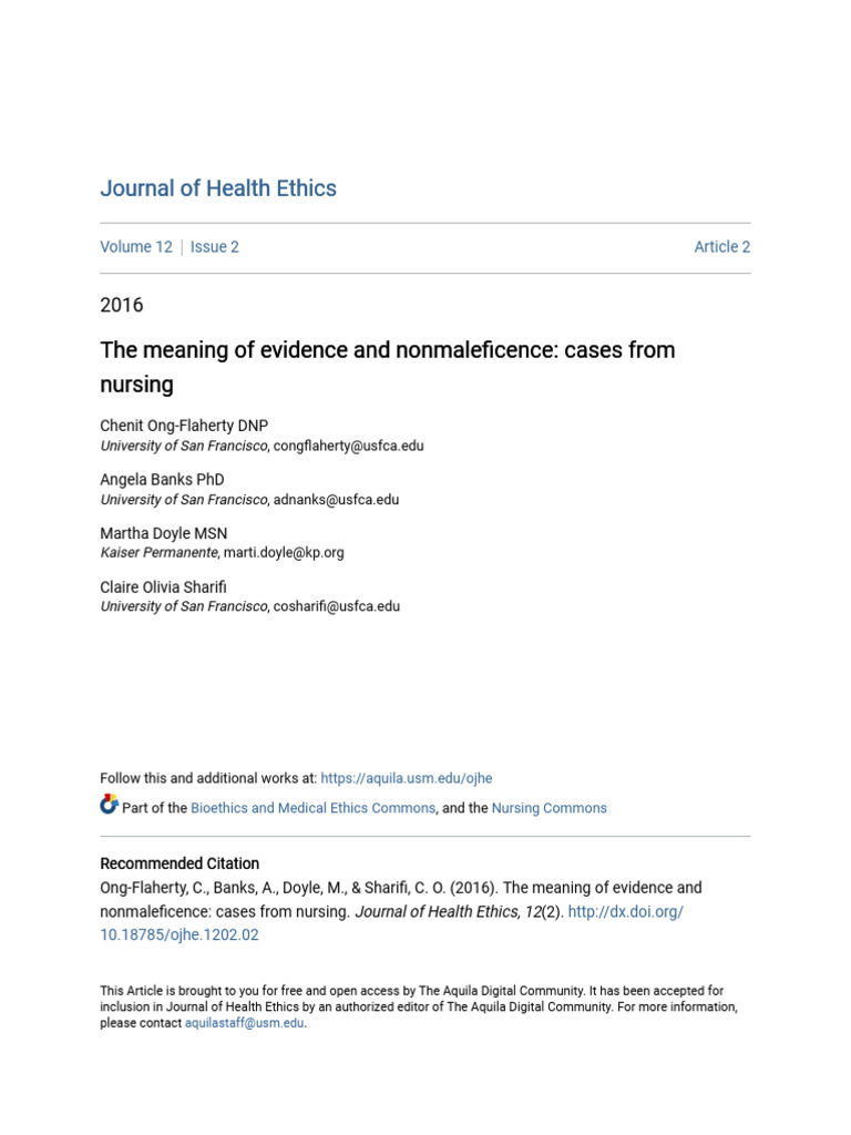 Evidence and Nonmaleficence in Nursing | PDF | Breast Milk | Breastfeeding