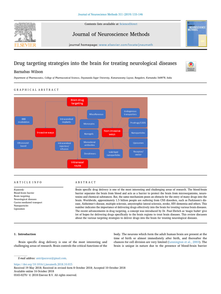 BBB Drug Targeting Strategies 2018 | PDF | Biology