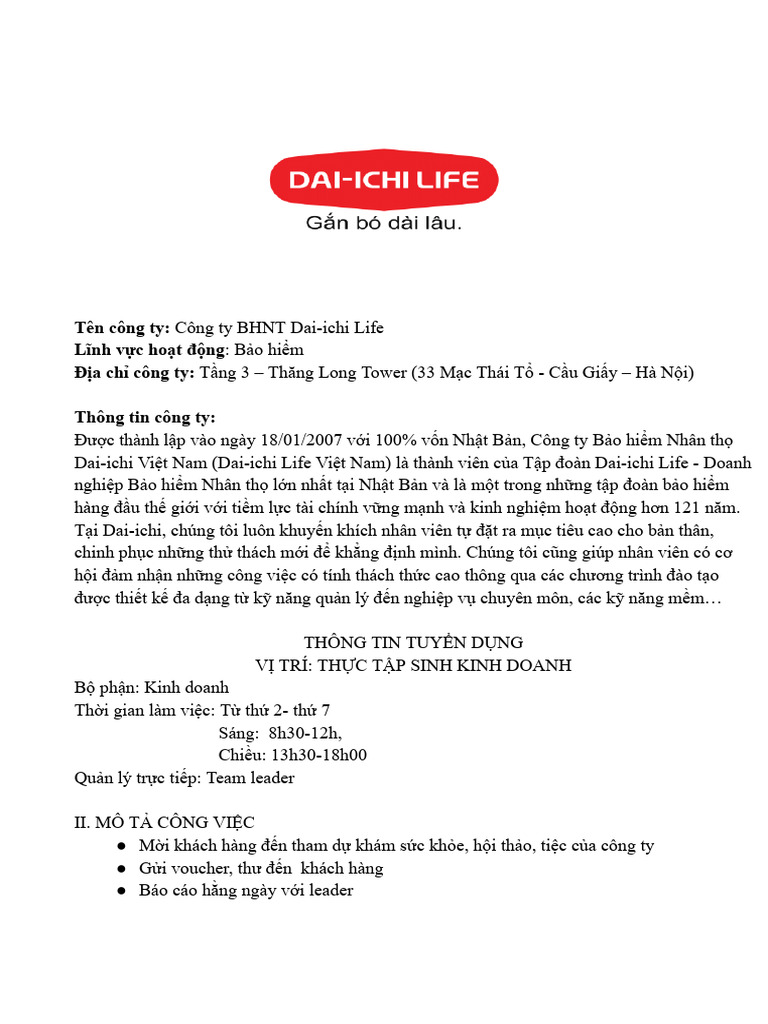 JD TTS Kinh Doanh Full Time | PDF