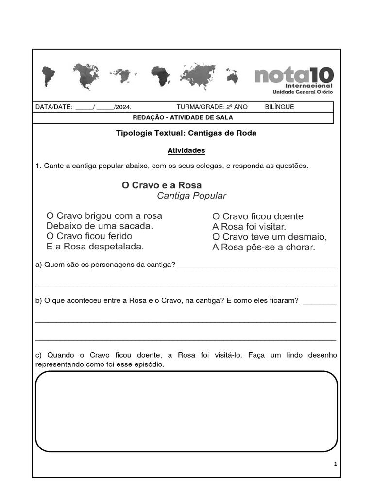 Tipologia Textual - Cantigas de Roda | PDF Tipologia Textual - Cantigas de Roda | PDF