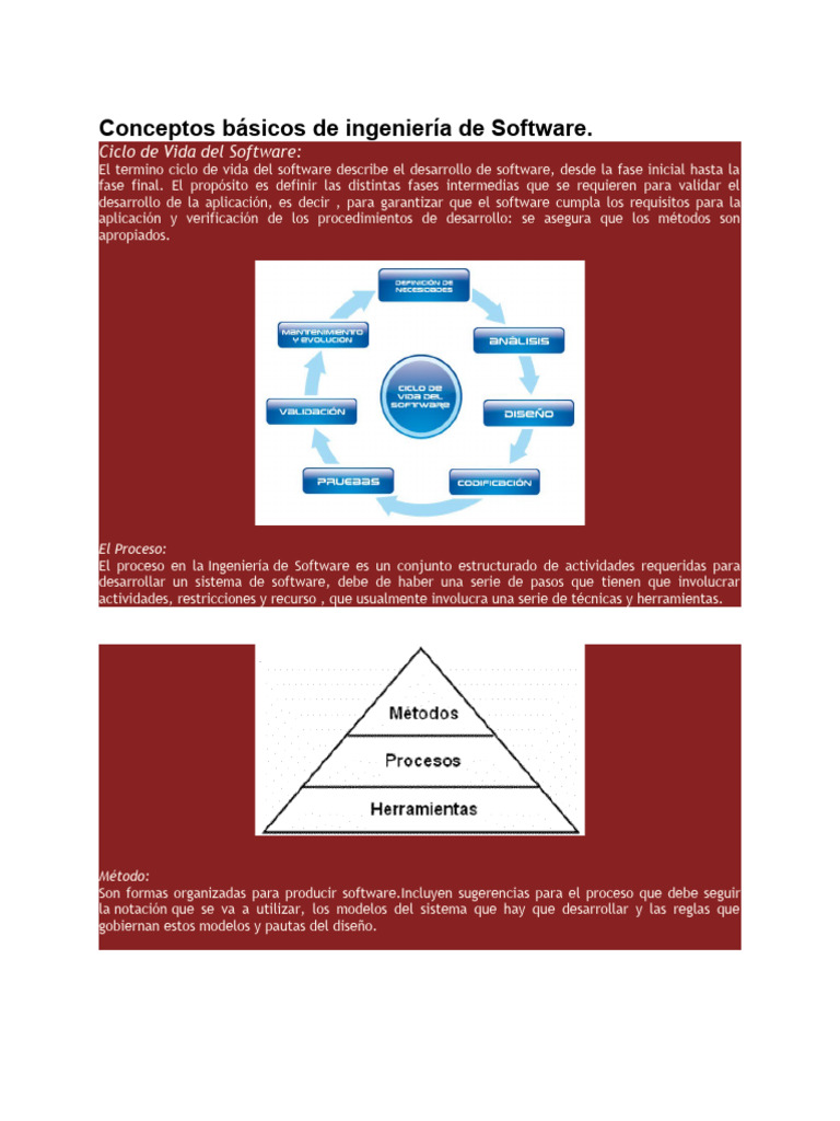 Conceptos Básicos de Ingeniería de Software | PDF | Software | Ingeniería de software