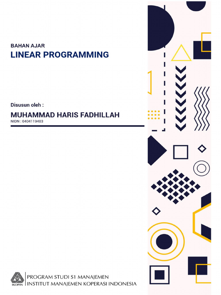 Bahan Ajar RO 1 - Linear Programming | PDF