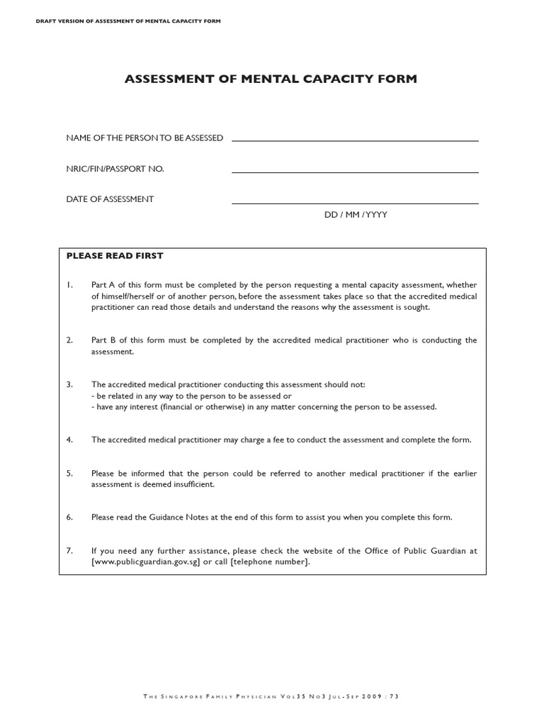 353-draft-assessment-form-new | PDF | Dementia | Mental Disorder