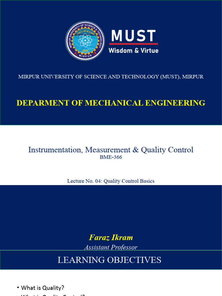 Lecture 14, Quality Control Basics | PDF | Business | Business Process