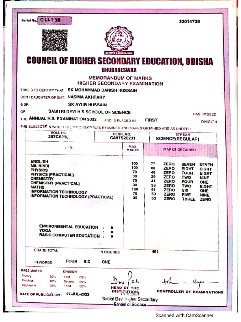 Prev Certificate | PDF