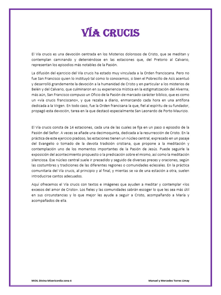 Via Crucis | PDF | Estaciones de la Cruz | La resurrección de Jesús