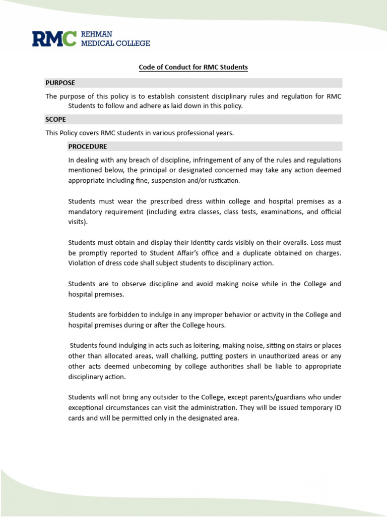 RMC Code of Ents | PDF | Disciplines | Justice