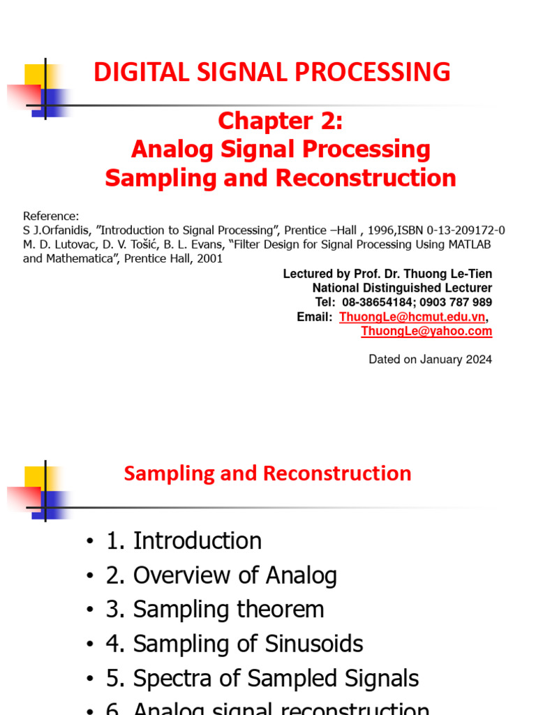 Ch2 ASampling2024 | Download Free PDF | Sampling (Signal Processing) | Spectral Density