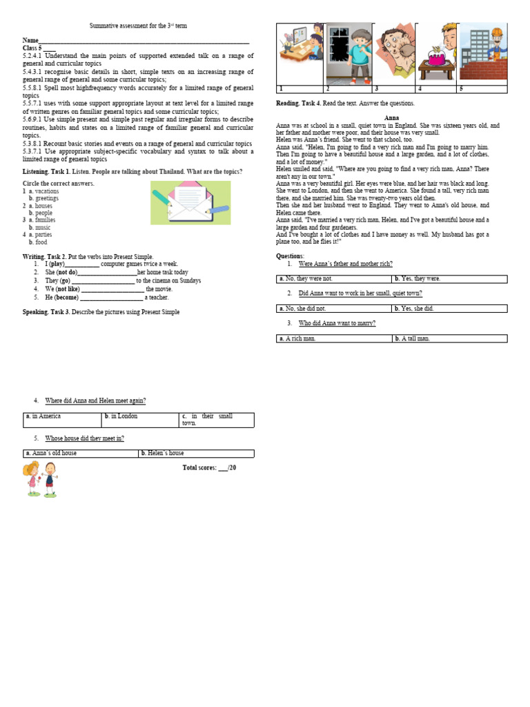 SAT 3 Grade 5 | PDF | Languages | Foreign Language Studies
