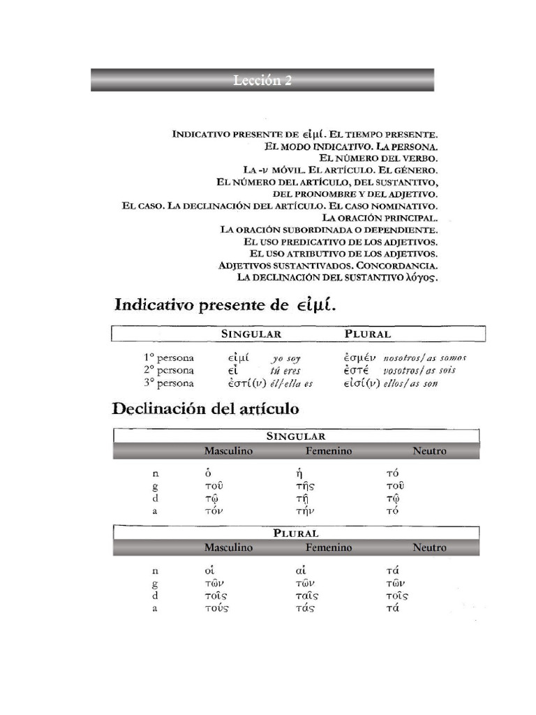 Leccion Ii-Iii Griego I | PDF