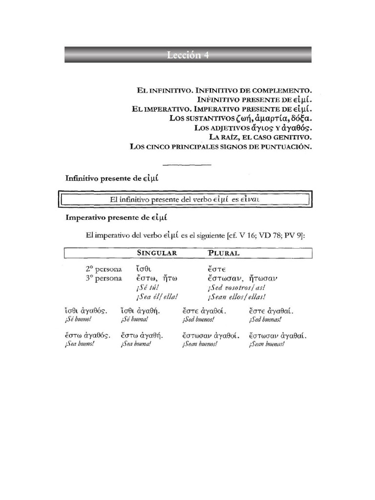 Leccion IV- Griego i | PDF