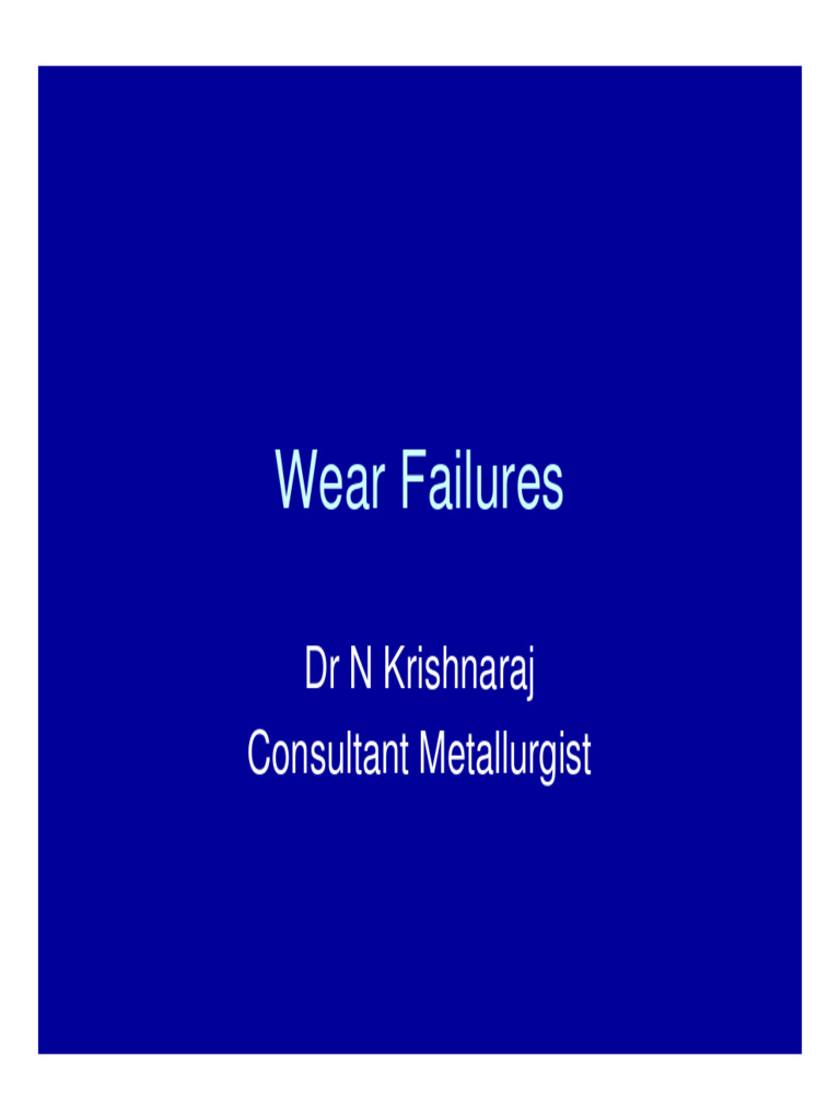 Wear Failures | PDF | Wear | Friction
