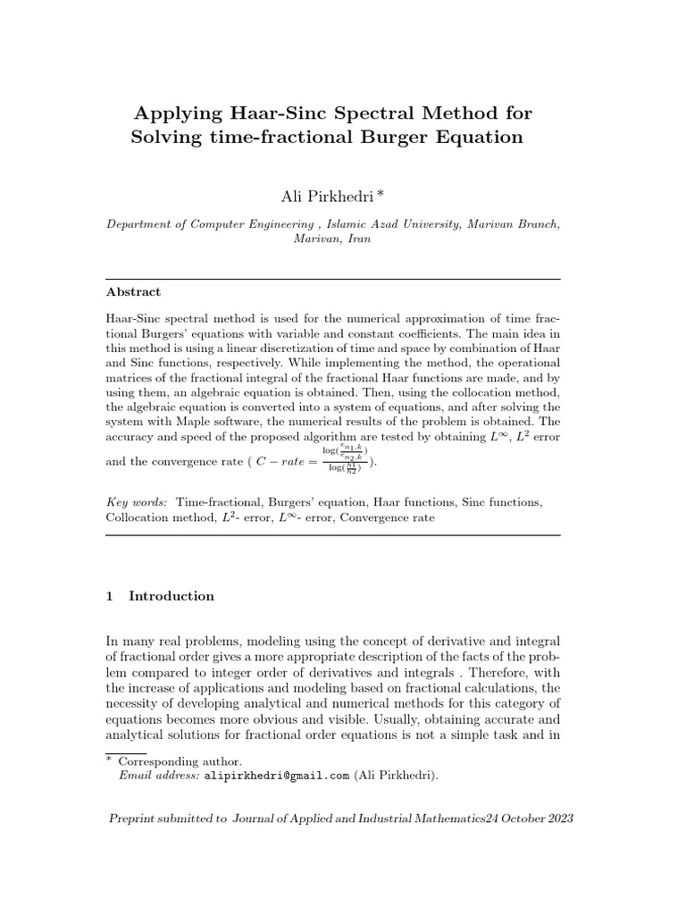 Article | PDF | Equations | Numerical Analysis