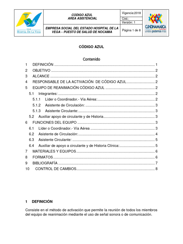 Código Azul | PDF | Reanimación cardiopulmonar | Hospital