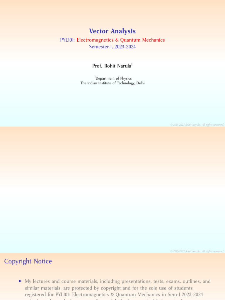 01 Vector Analysis Pdf Coordinate System Euclidean Vector