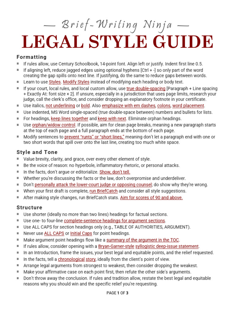 Legal Style Guide | PDF | Verb | Comma
