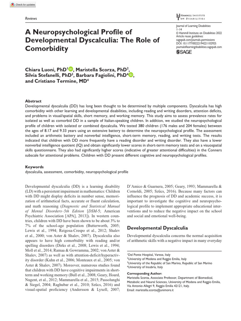 A Neuropsychological Profile of DD | PDF | Working Memory | Intelligence Quotient