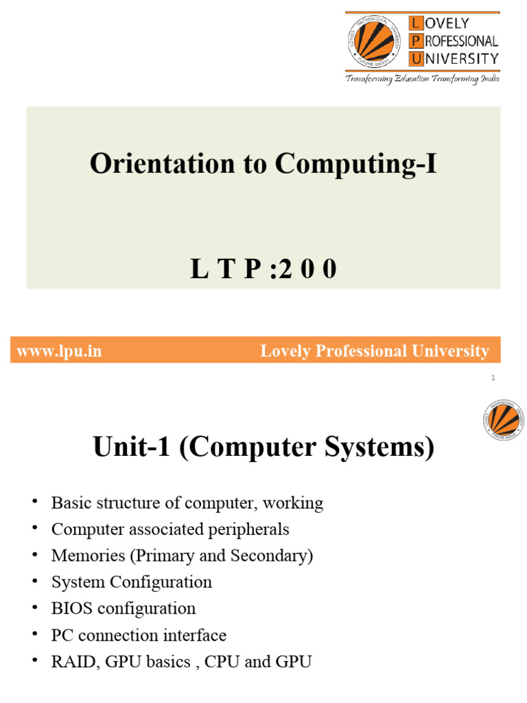 Unit 1 | PDF | Graphics Processing Unit | Bios