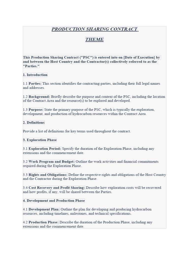Production Sharing Contract Overview | PDF | Arbitration | Business Law