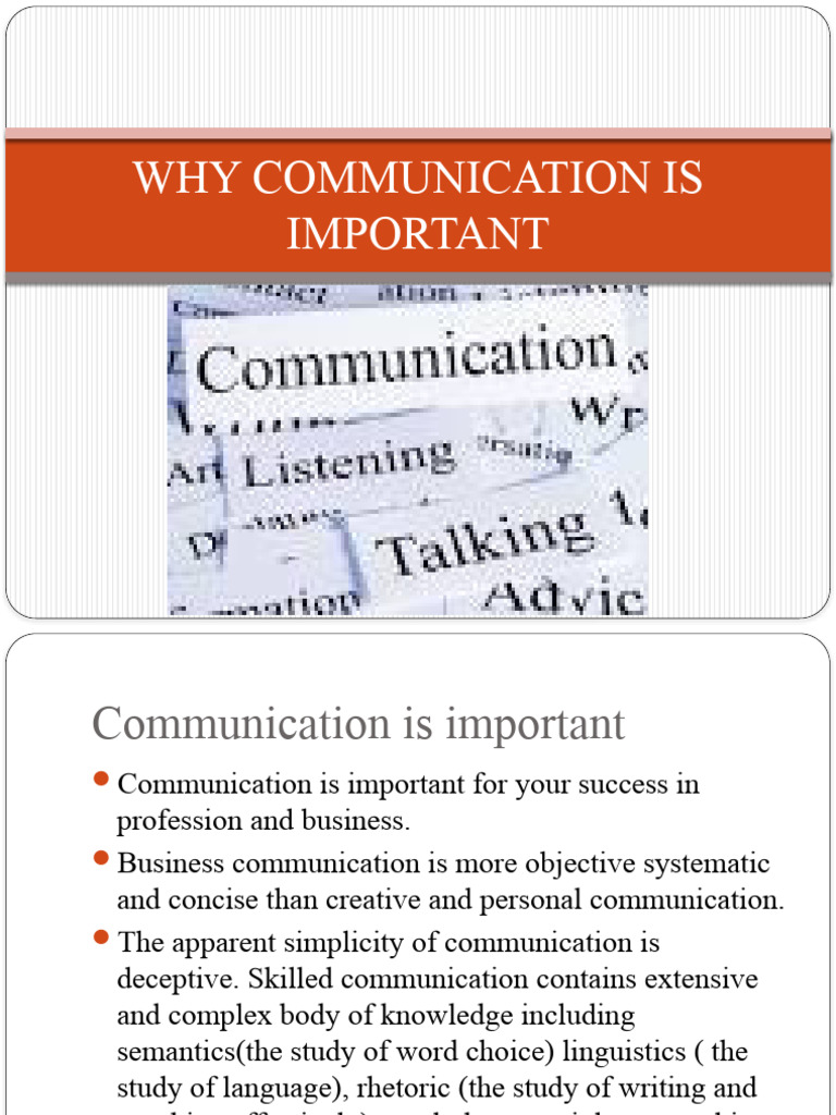 Why Is Communicaytion Important | PDF | Communication | Human Communication