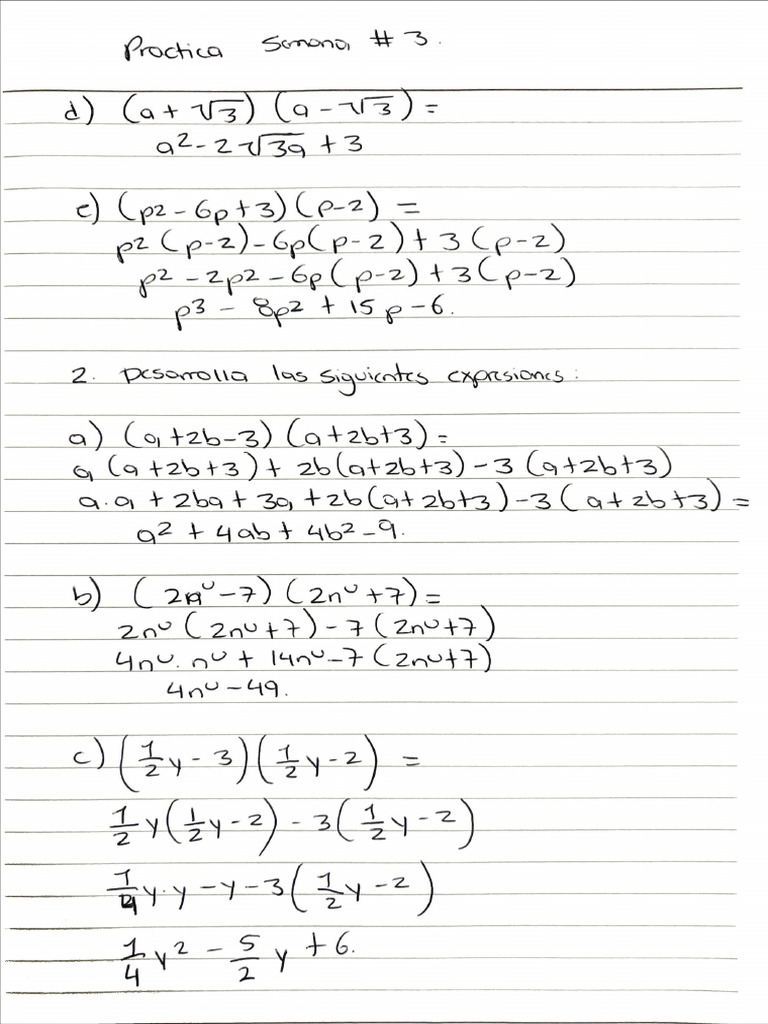 Práctica Mate Semana 03 | PDF