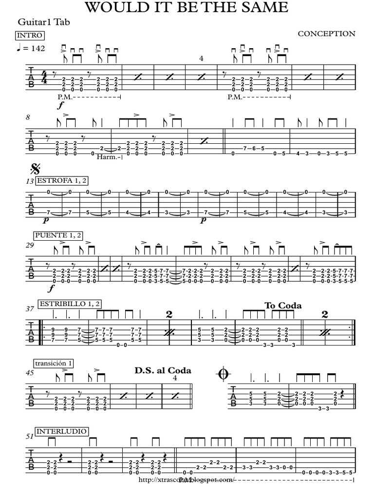 Would It Be The Same (Conception) - Guitar1 Tab | PDF