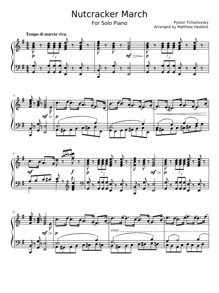 Nutcracker March | PDF | Pyotr Ilyich Tchaikovsky | Compositions Nutcracker March | PDF | Pyotr Ilyich Tchaikovsky | Compositions